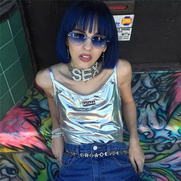 Tops | Silver Spectrum Holographic Bodysuit Rave Ezoo | Poshmark